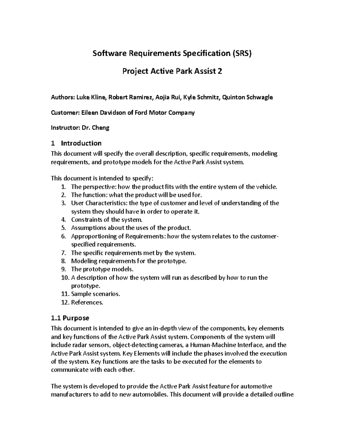 SRSDocument of park assest - Software Requirements Specification (SRS ...