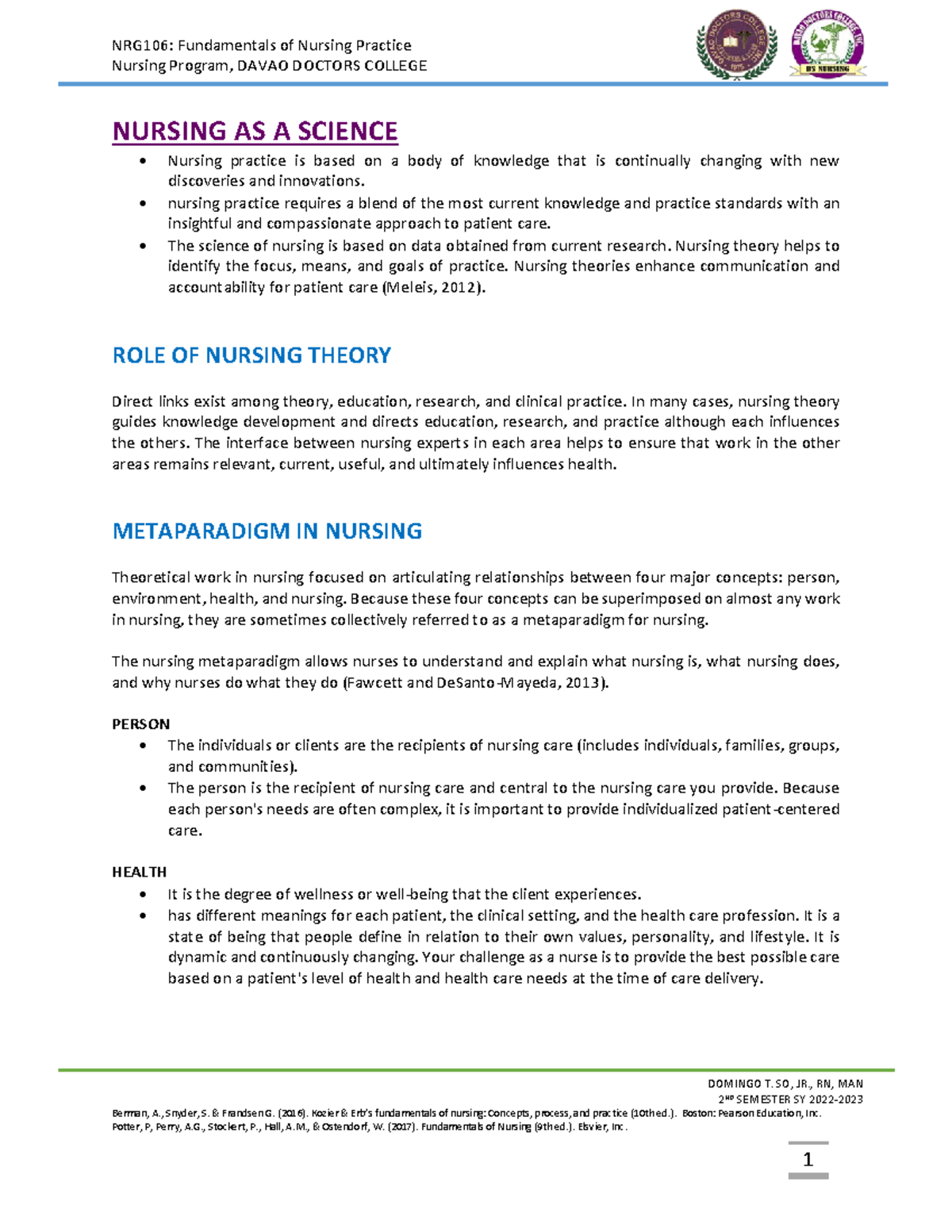 Nursing as a science - i hope it could help you - Nursing Program ...