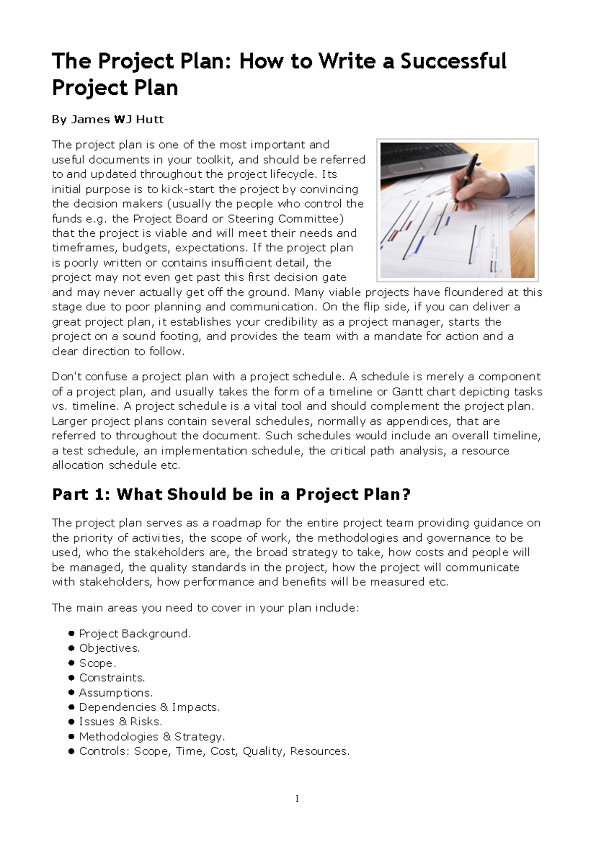 The project plan how to write a successful project plan - The Project ...