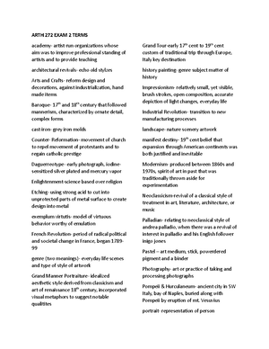 ARTH 272 102 Midterm Exam Terms List - ARTH 102 Midterm Exam Terms List 95 Theses- martin luther ...