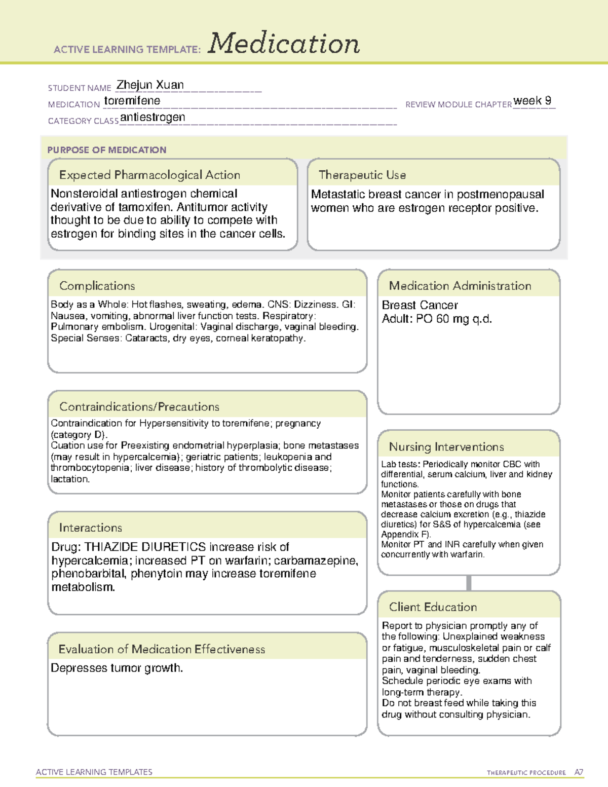 Toremifene - drug card - ACTIVE LEARNING TEMPLATES THERAPEUTIC ...