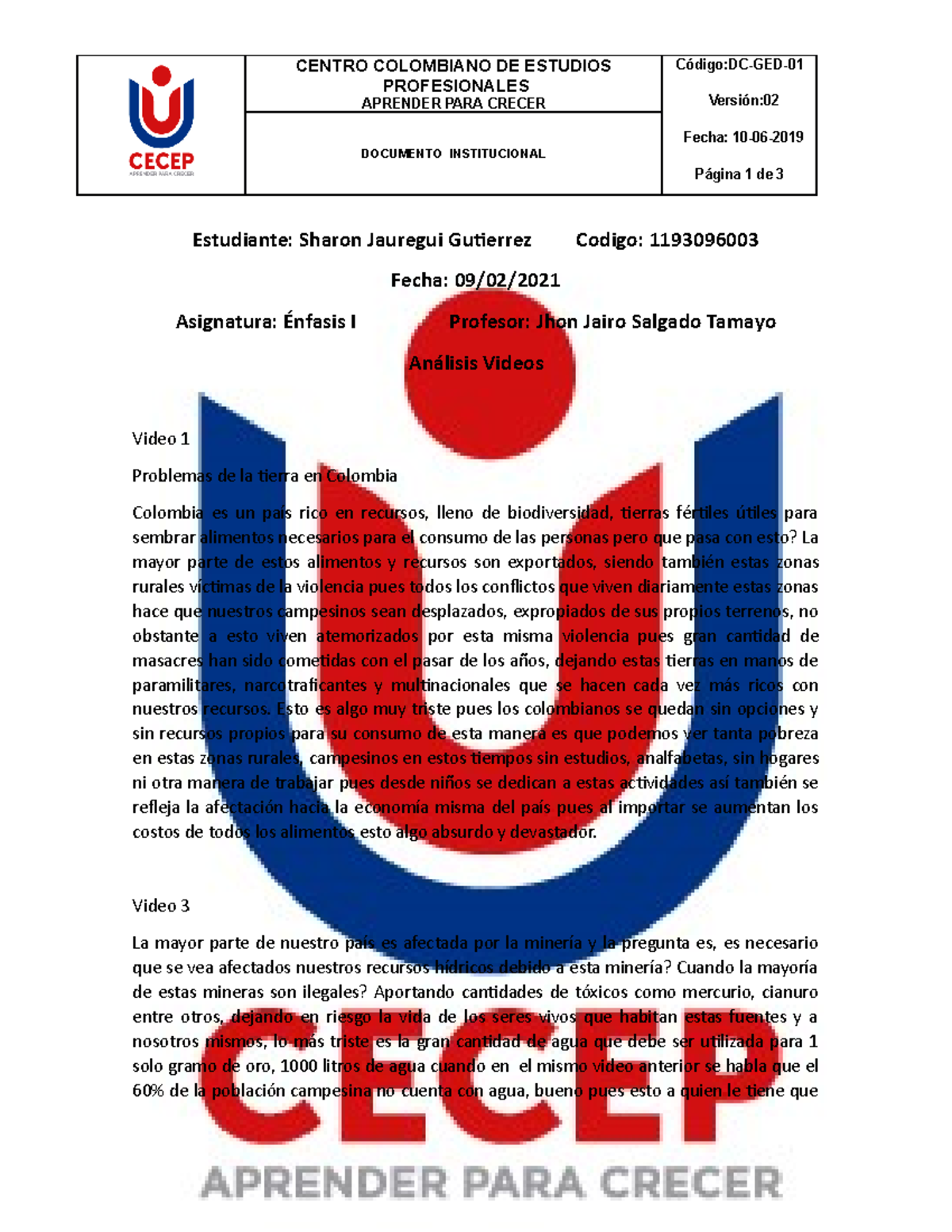 Sharon Jauregui- Analisis de la materia de ambiental sexto semestre ...
