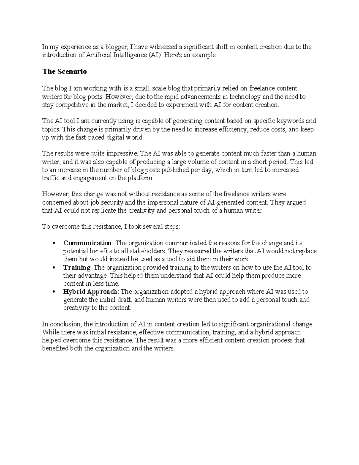 Discussion assignment unit 7 - In my experience as a blogger, I have witnessed a significant ...