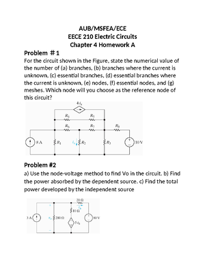 Chapter 4 Homework A Solutions - AUB/MSFEA/ECE EECE 210 Electric Circuits Chapter 4 Homework A ...