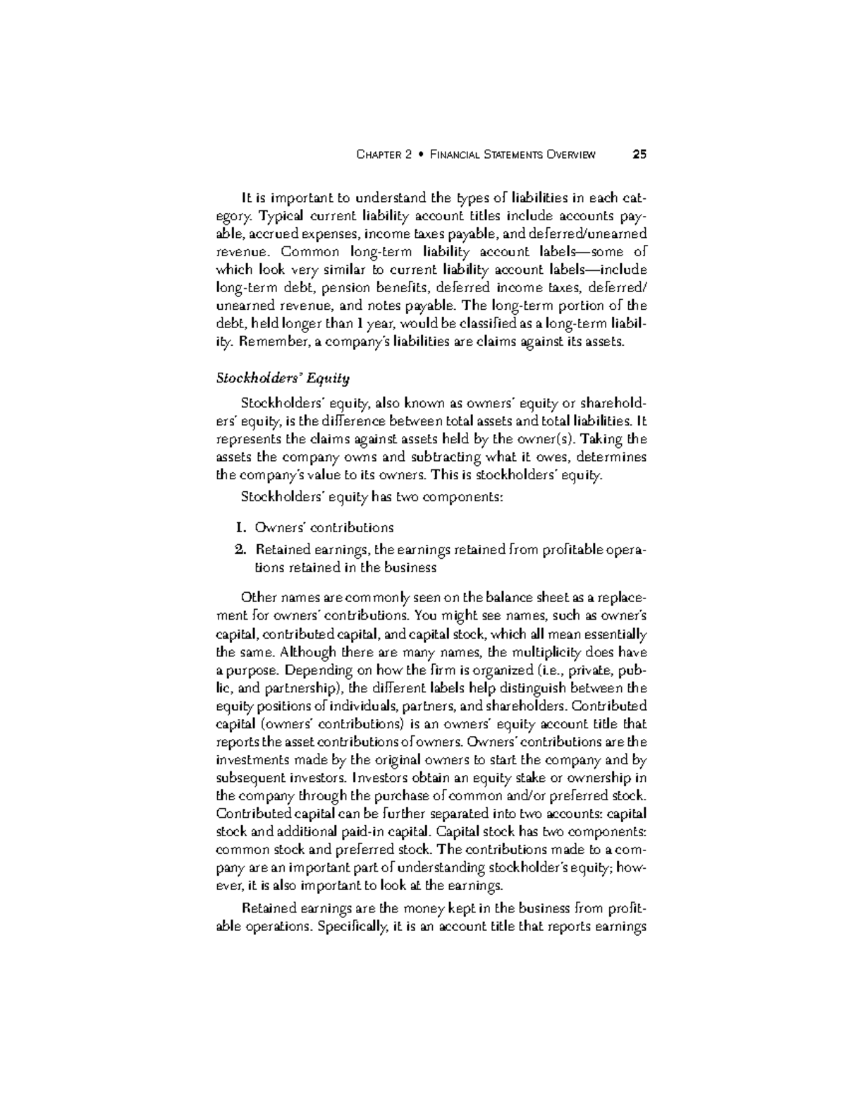 Split PDFFile 25 to 28 - Financial management - CHAPTER 2 • FINANCIAL STATEMENTS OVERVIEW 25 It ...