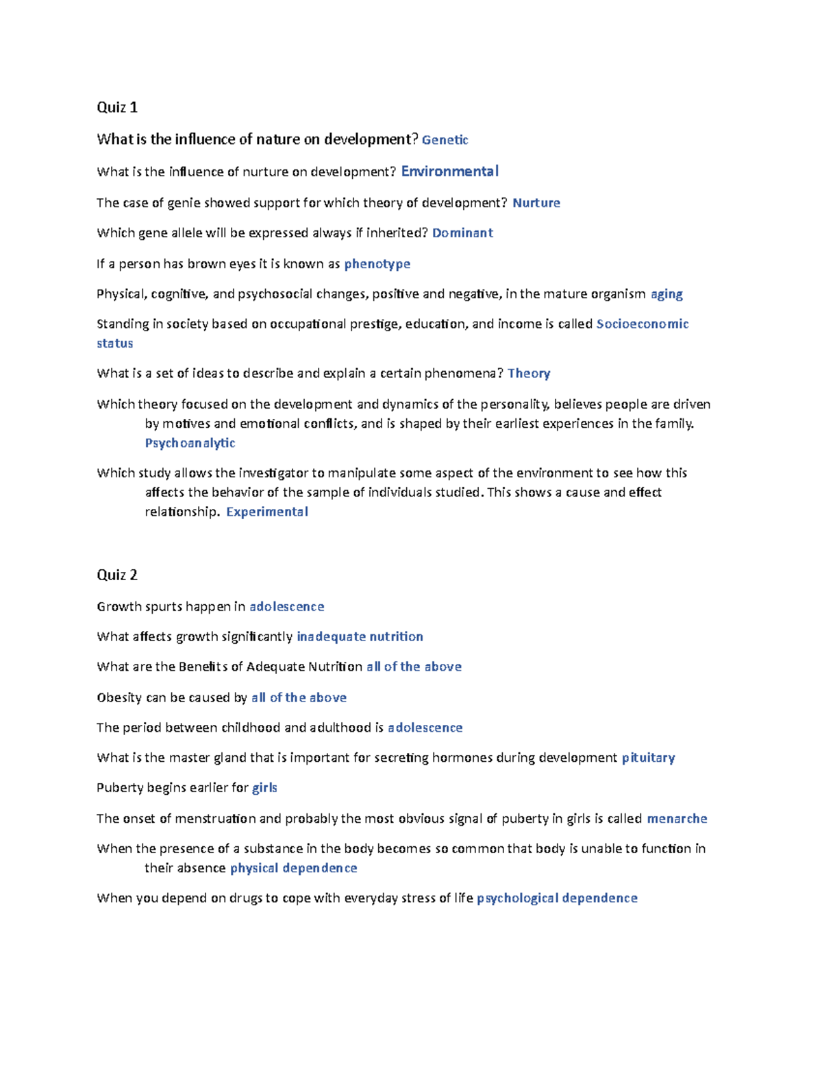 Quiz 1,2,3 - Quiz 1,2,3 - Quiz 1 What is the influence of nature on ...