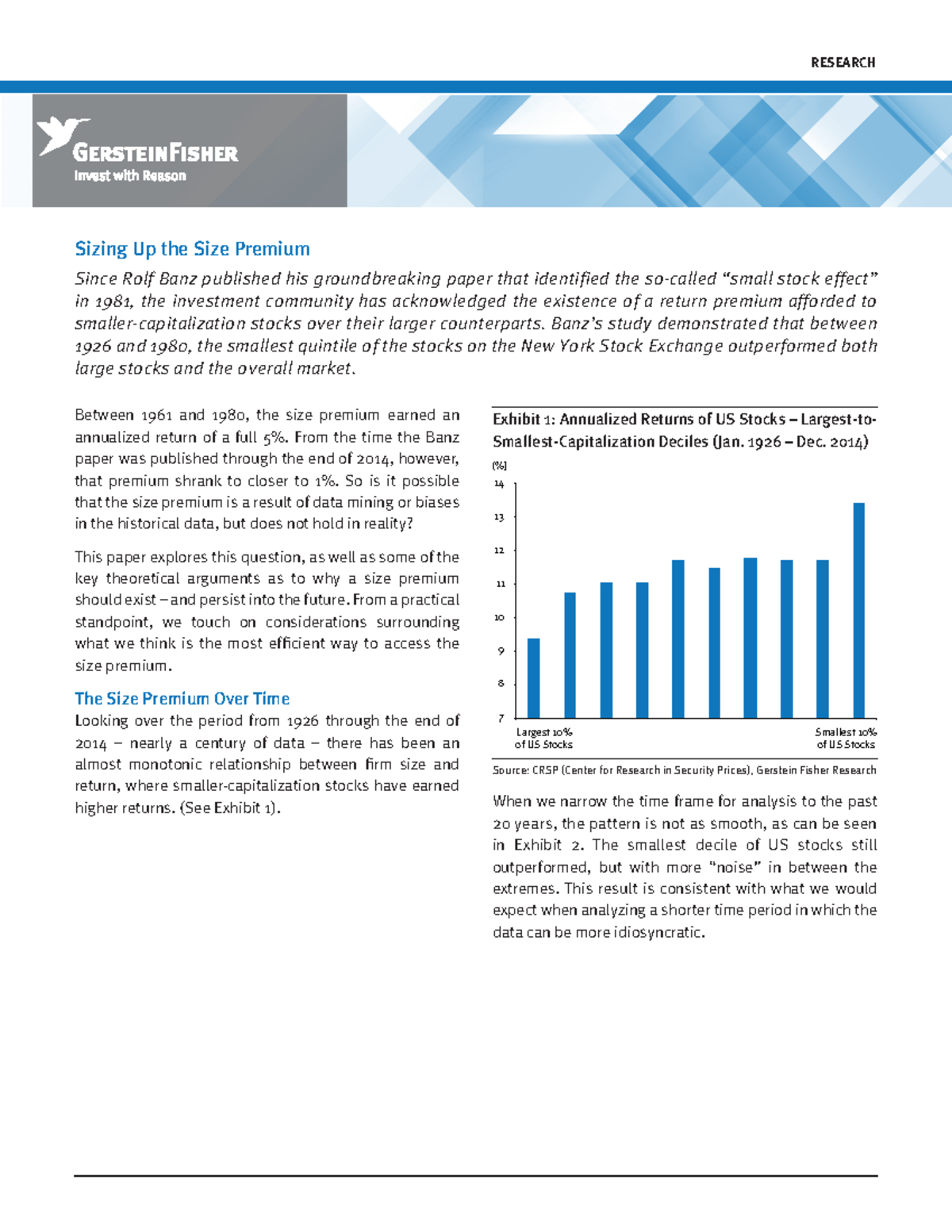 Research_Sizing_Up_the_Size_Premium.pdf - RESEARCH Between 1961 and ...