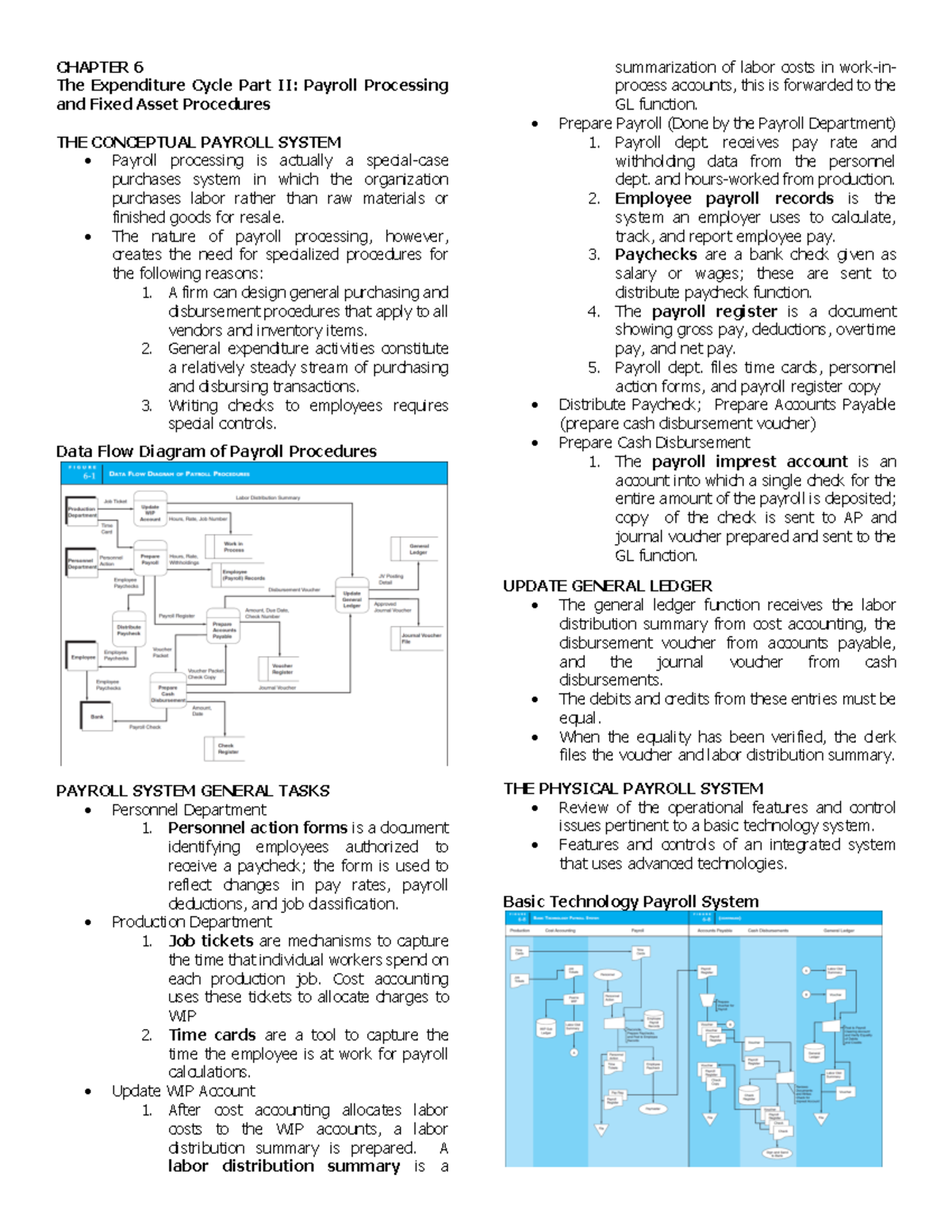 Chapter 6 The Expenditure Cycle Part 2 - CHAPTER 6 The Expenditure Cycle Part II: Payroll ...