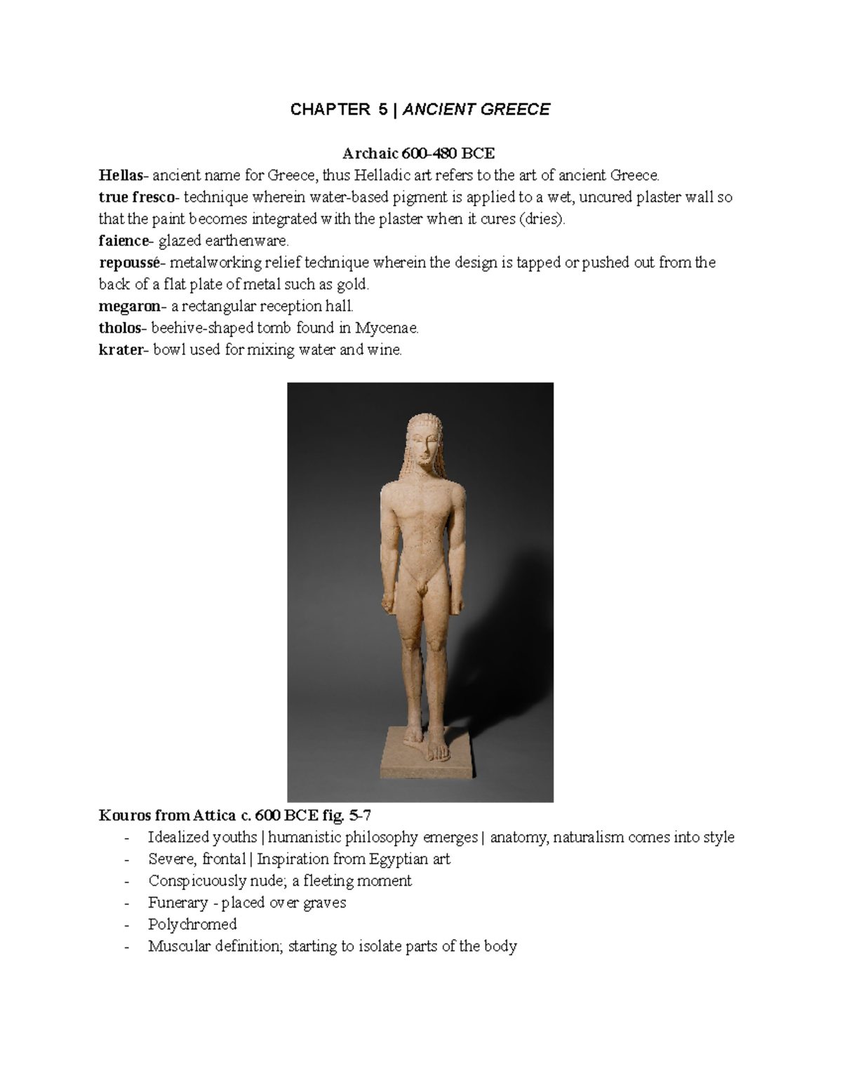 Chapter 5 Ancient Greece Archaic Period - CHAPTER 5 | ANCIENT GREECE ...