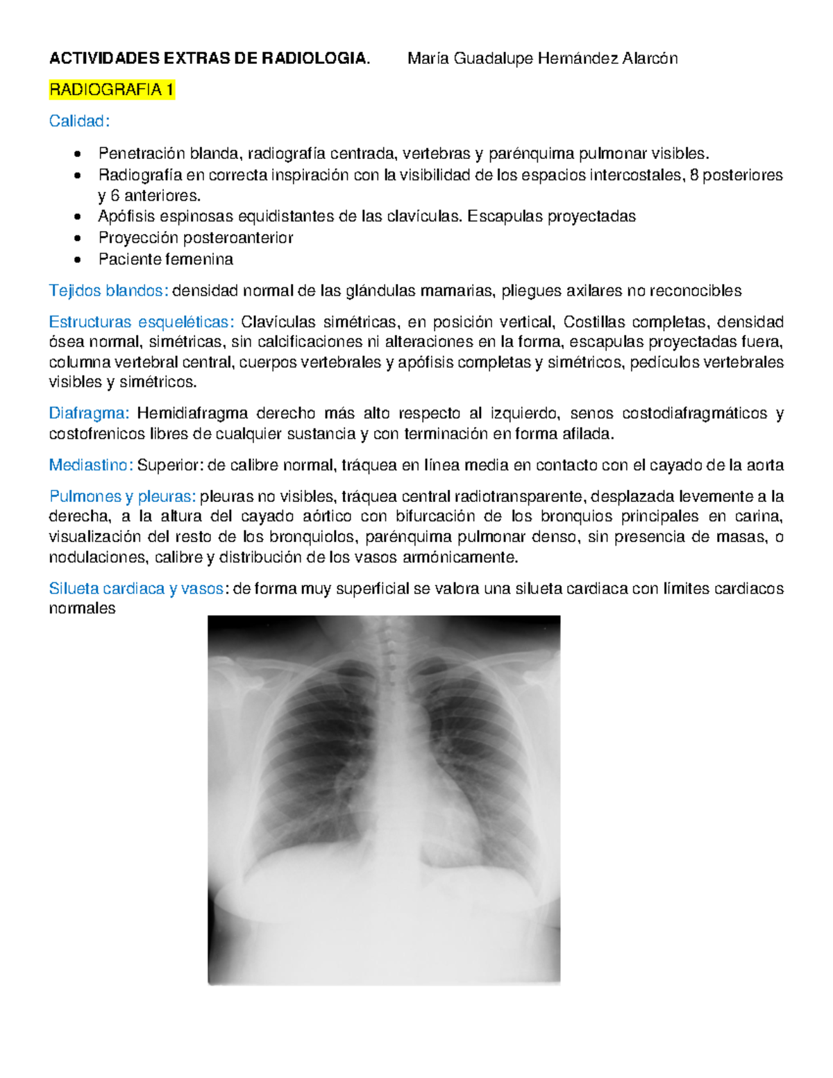Interpretación de radiografías - ACTIVIDADES EXTRAS DE RADIOLOGIA ...