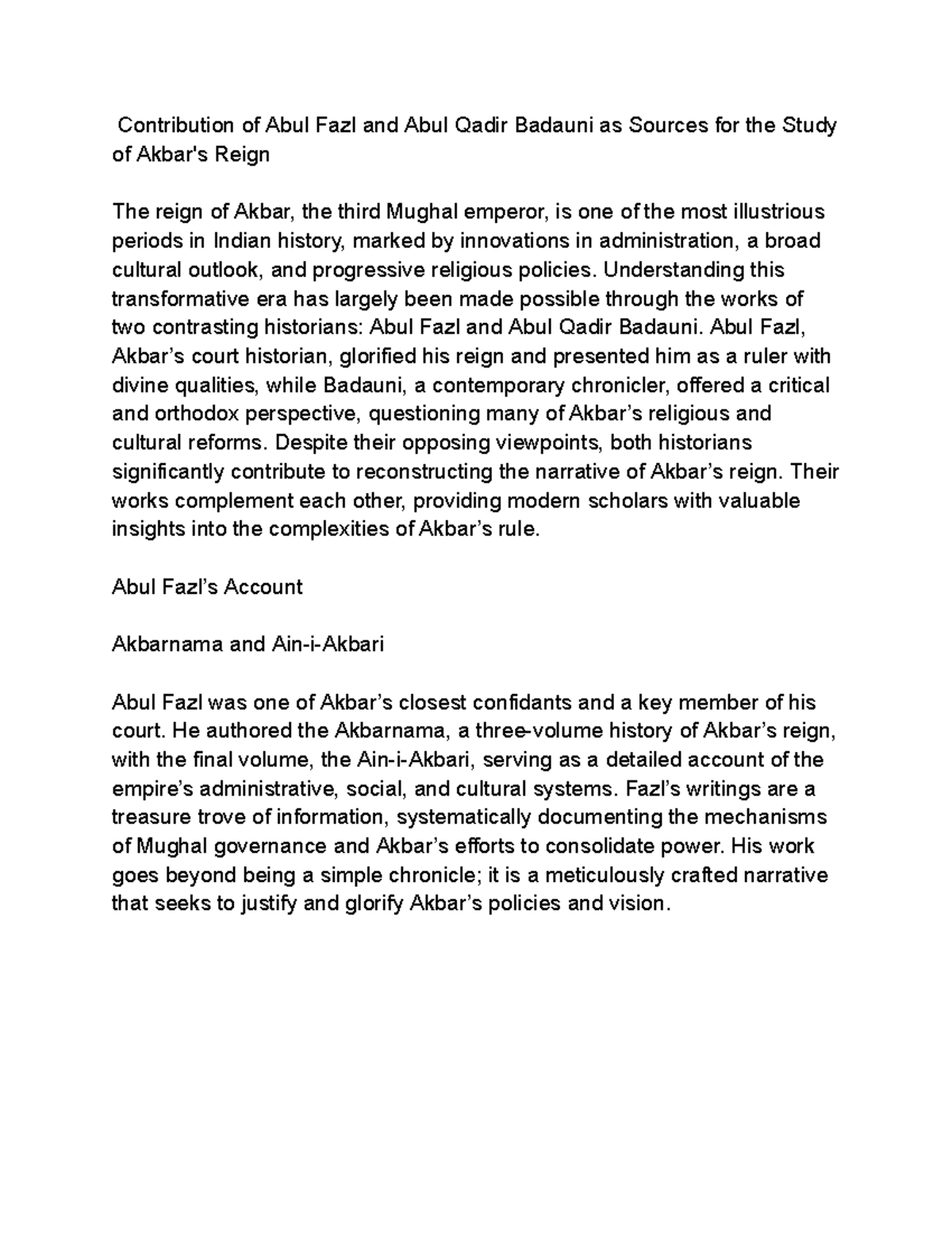 Abul Fazl and Abul Qadir Badauni - Understanding this transformative ...