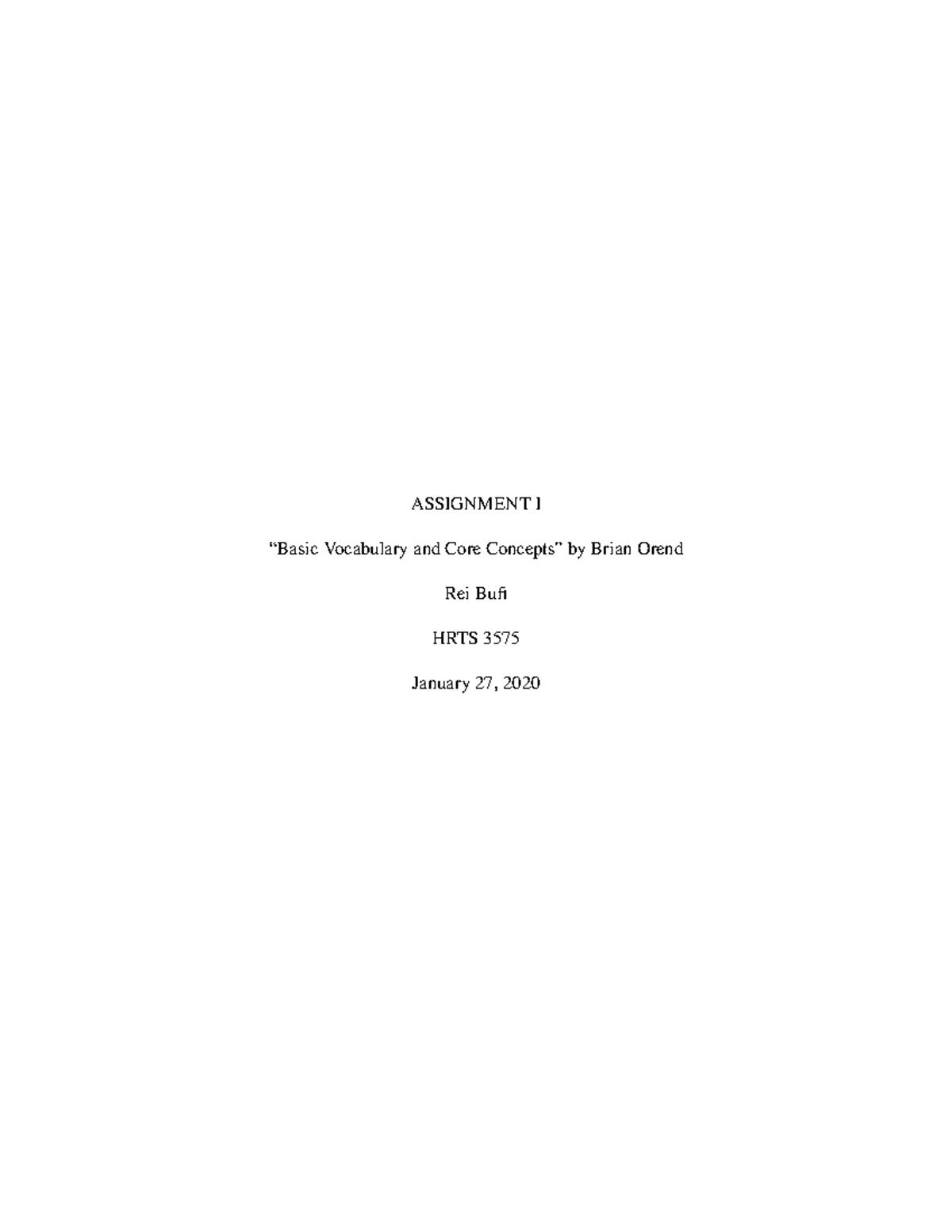 Assignment I - first paper - ASSIGNMENT I “Basic Vocabulary and Core ...