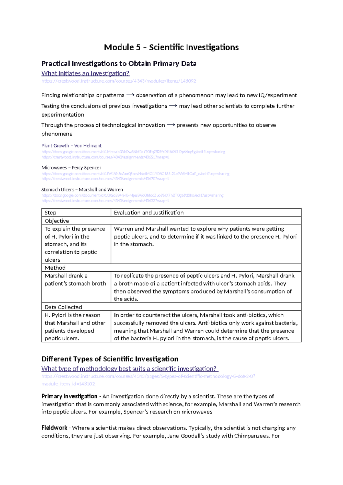 M5 - M8 Inves Notes - Module 5 – Scientific Investigations Practical ...