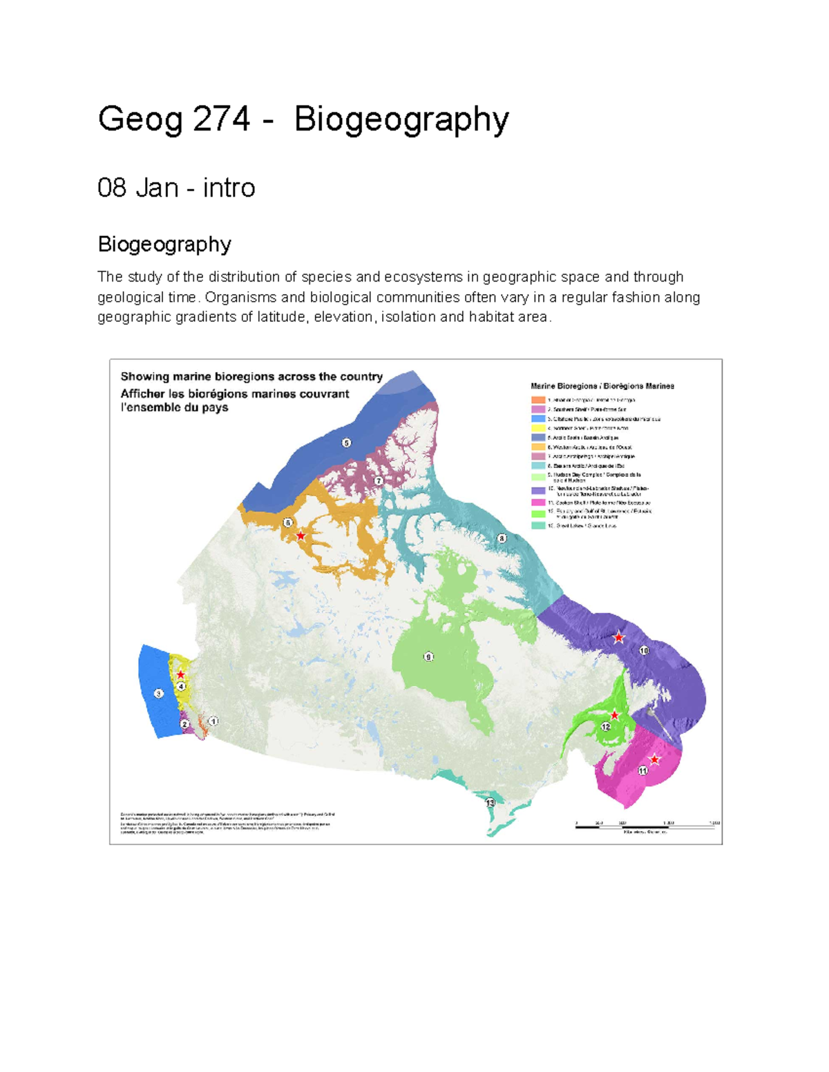 Geog 274 - Biogeography - Geog 274 - Biogeography 08 Jan - intro ...