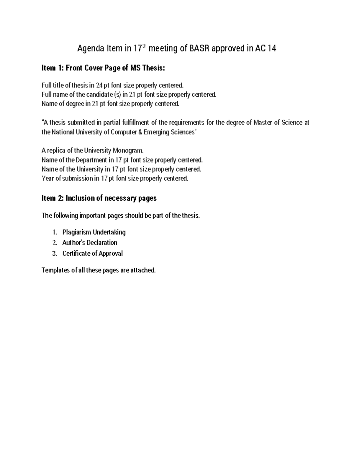MS Thesis Pages and - Front-Cover Approved - Agenda Item in 17 th ...
