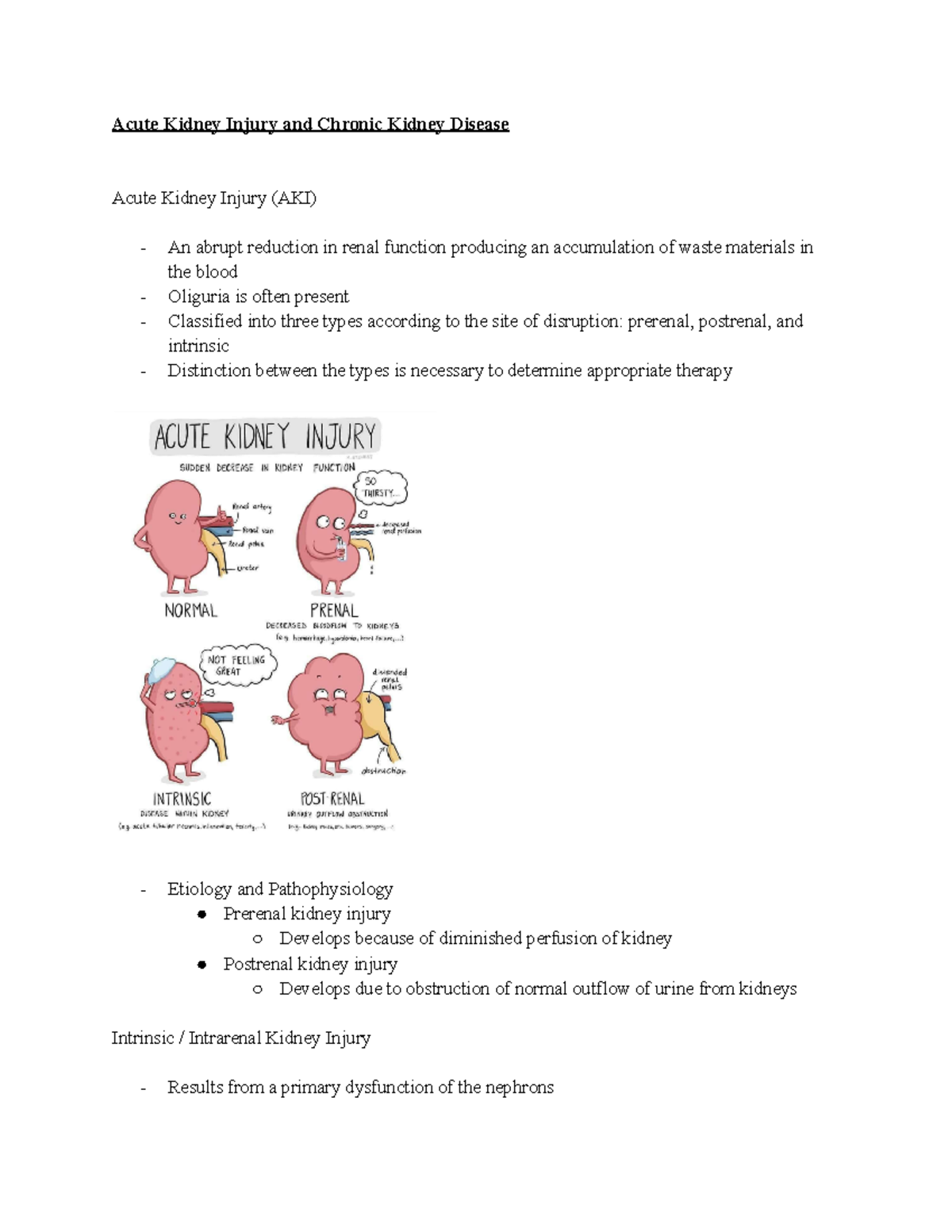 Patho- Acute Kidney Injury and Chronic Kidney Disease - Acute Kidney ...