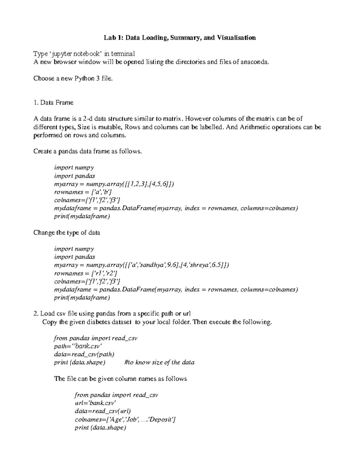 Lab 1-1 - asas - Lab 1: Data Loading, Summary, and Visualisation Type ‘jupyter notebook’ in ...