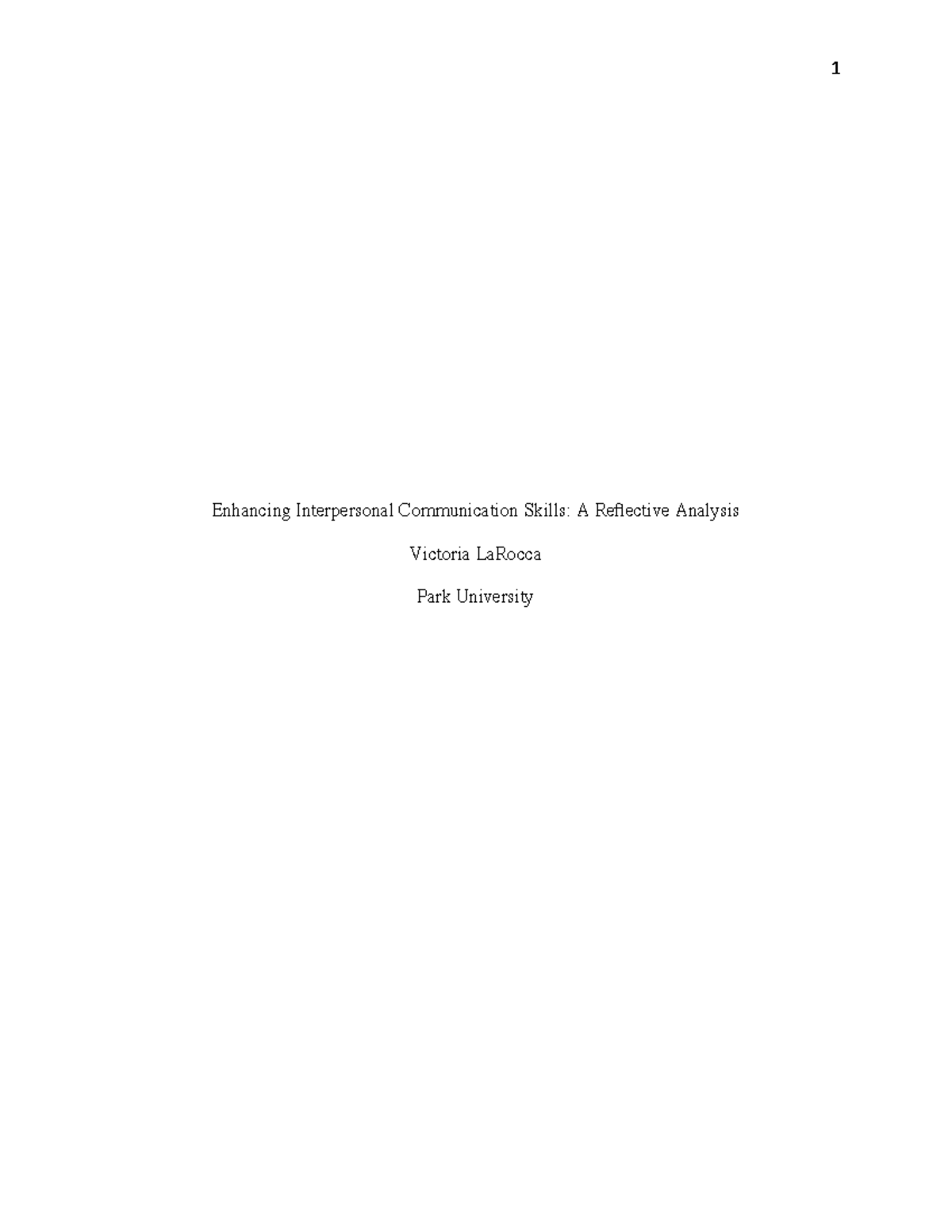Core Assessment - Final - Enhancing Interpersonal Communication Skills ...