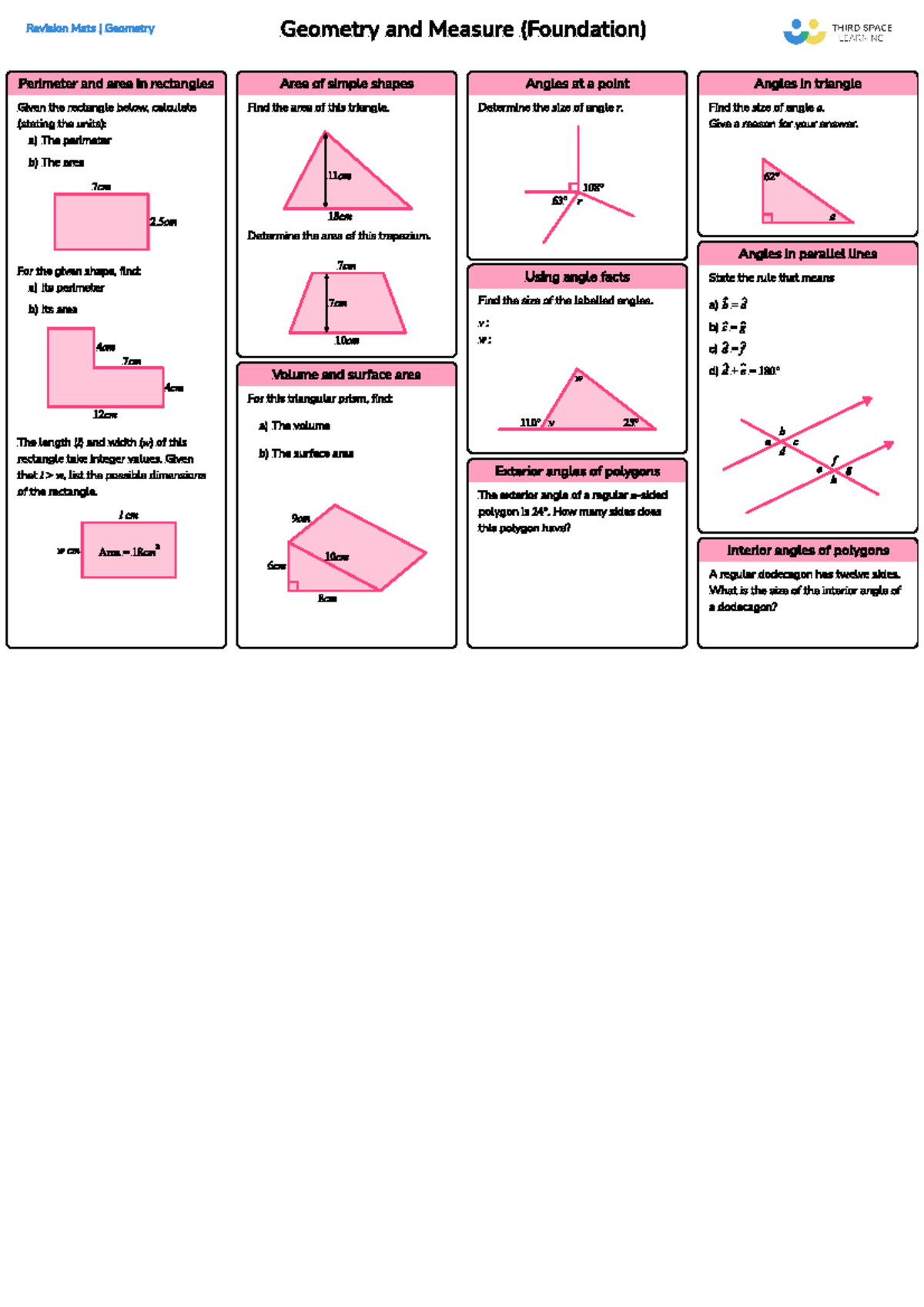 1000004906 - Basic geometry - Revision Mats | Geometry Geometry and ...
