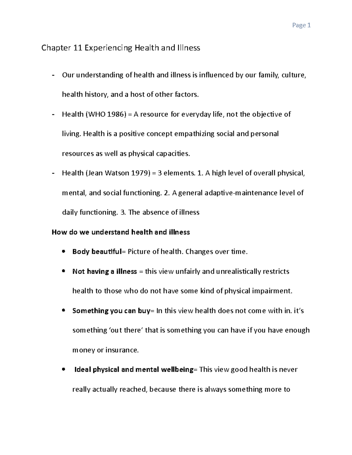 Chapter 11 Experiencing Health and Illness - Chapter 11 Experiencing ...