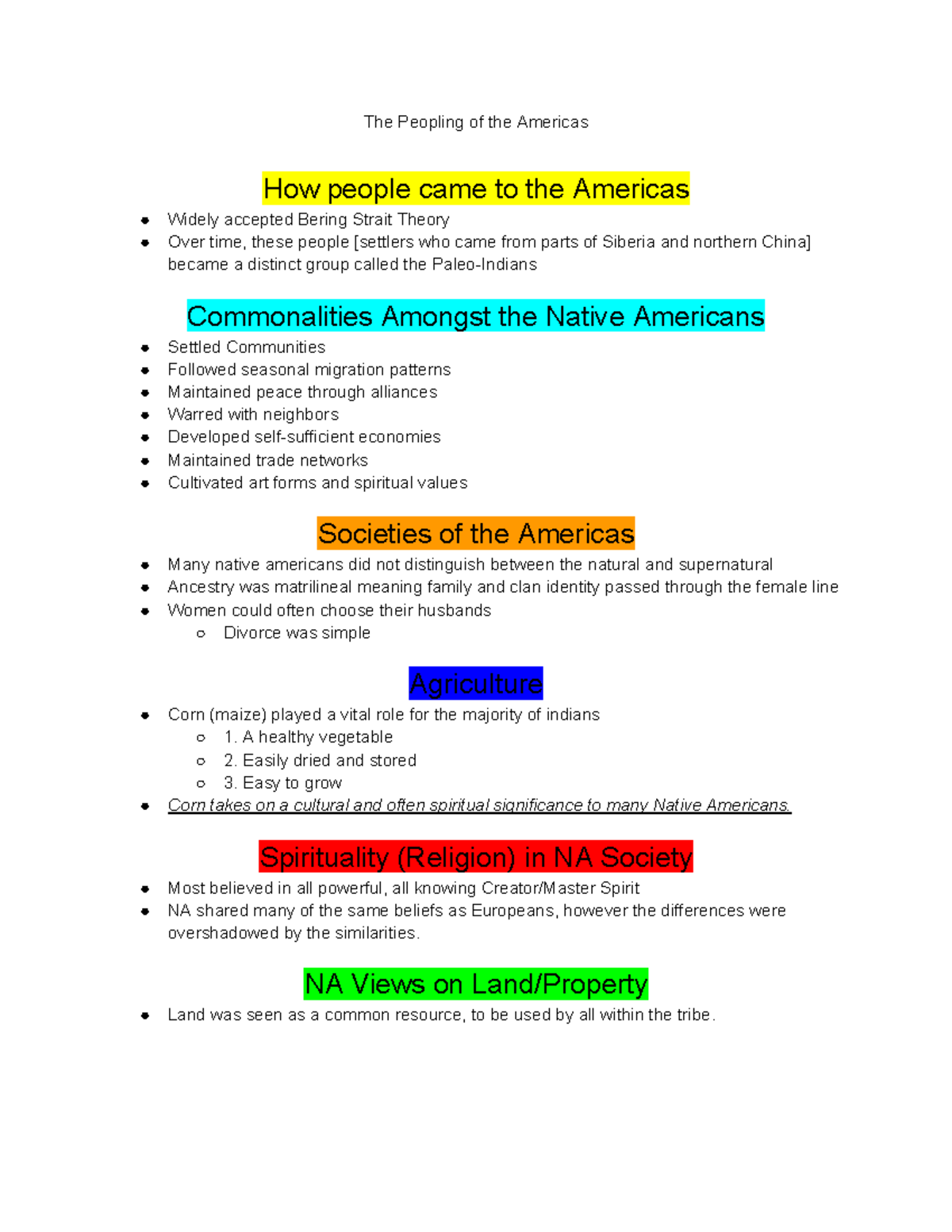 Dcush Lecture Slides Notes - The Peopling of the Americas How people ...