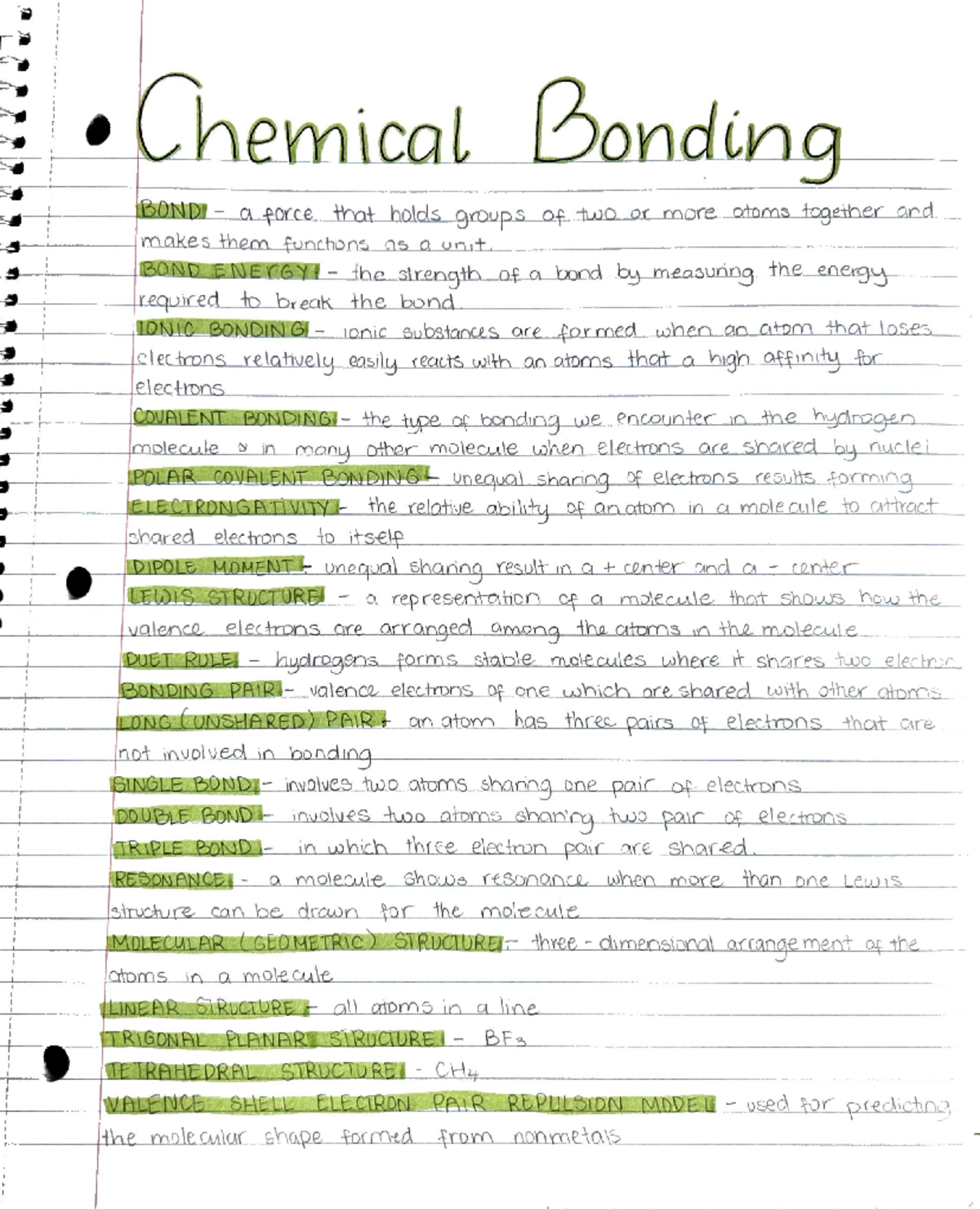 Chemical bonding - Chemistry notes - 1957 - Studocu