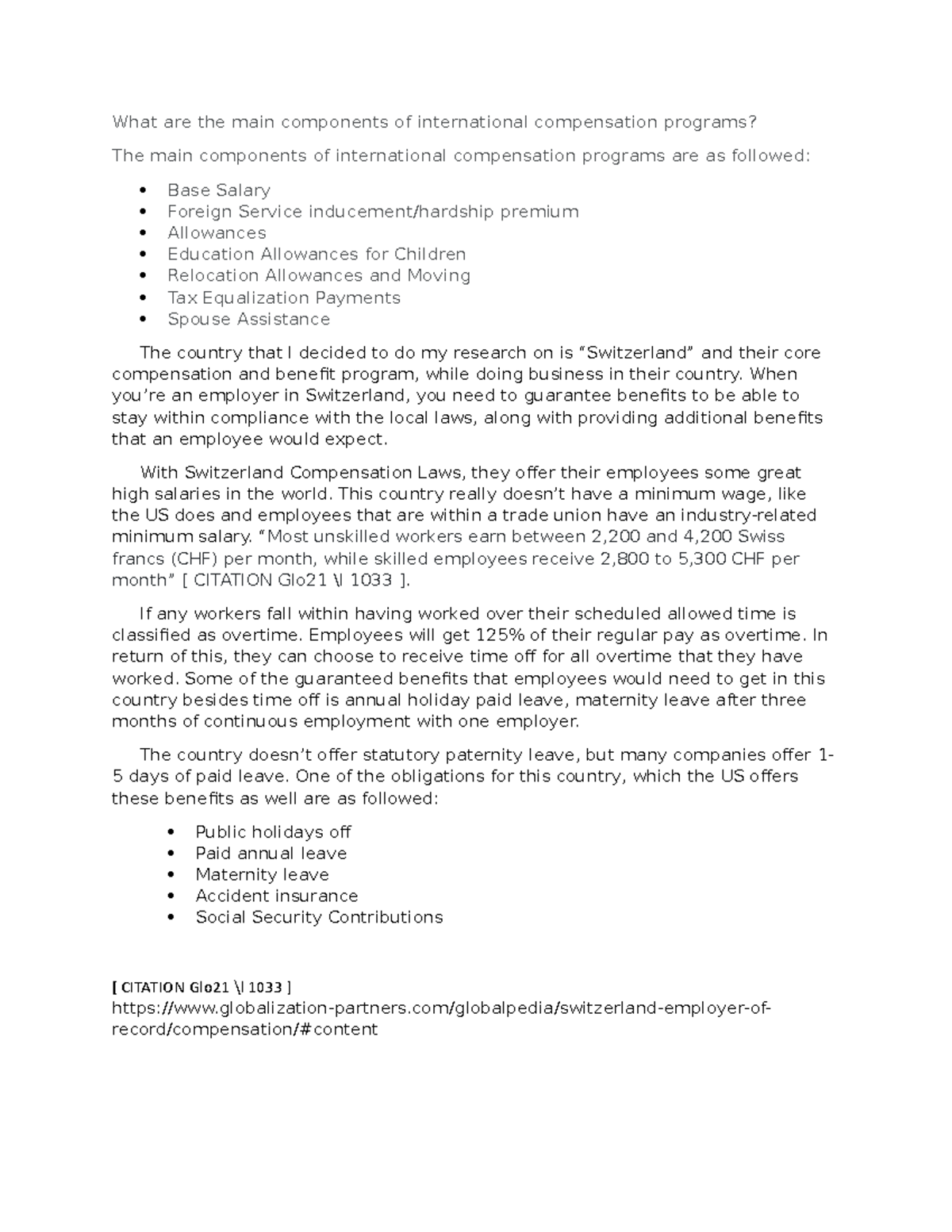 6.1.Discussion.Expatriates Compensation Package - What are the main ...