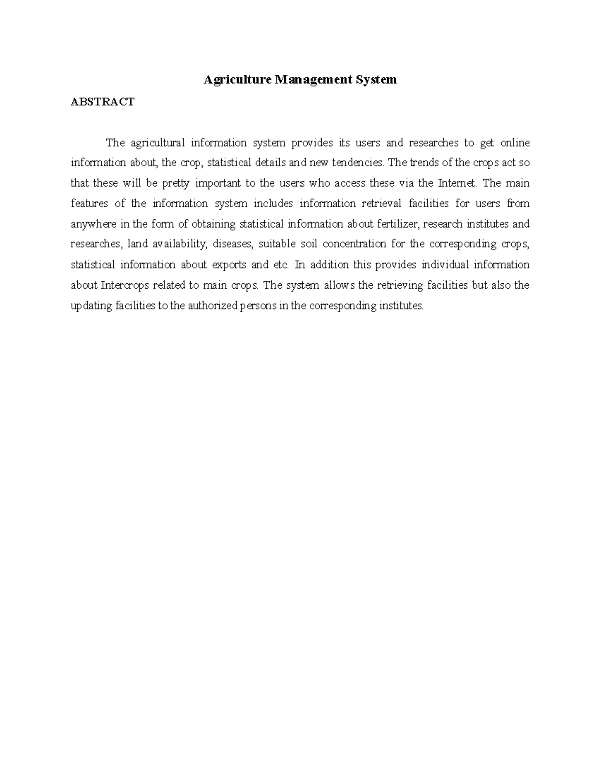 Agriculture Management System docx - Agriculture Management System ...