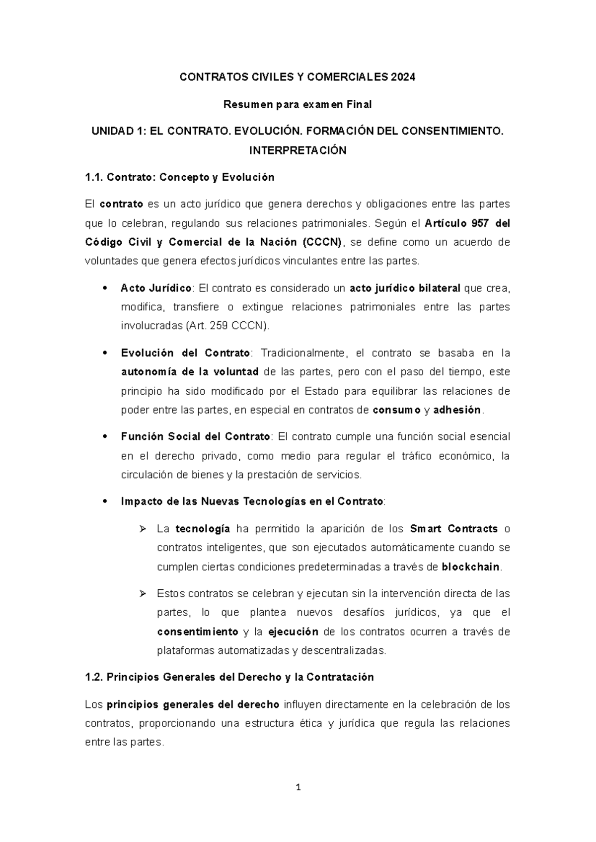 Resumen Contratos Cy C para Final 2024 - CONTRATOS CIVILES Y COMERCIALES 2024 Resumen para ...
