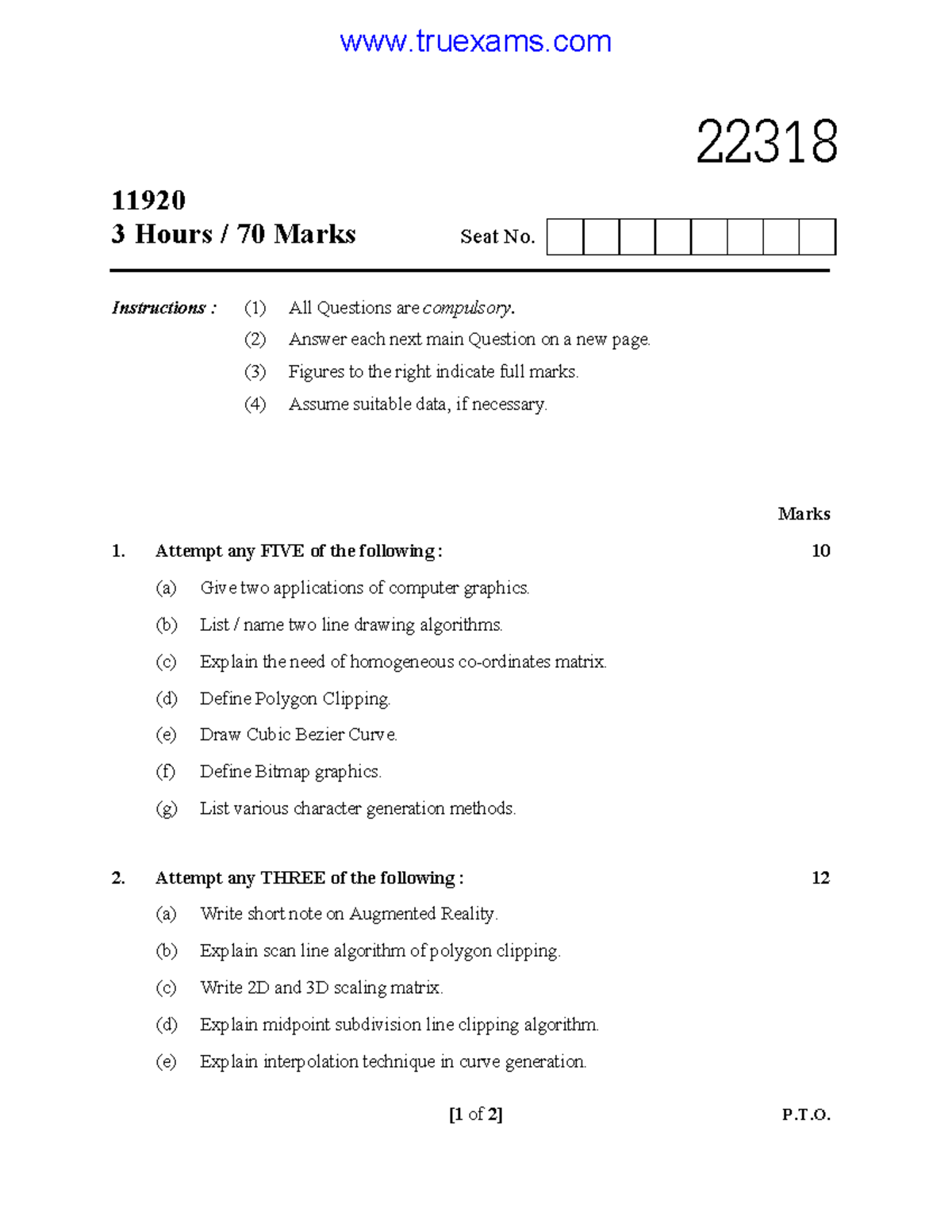 22318 W 2019 A (truexams - 22318 [1 of 2] P.T. 11920 3 Hours / 70 Marks ...