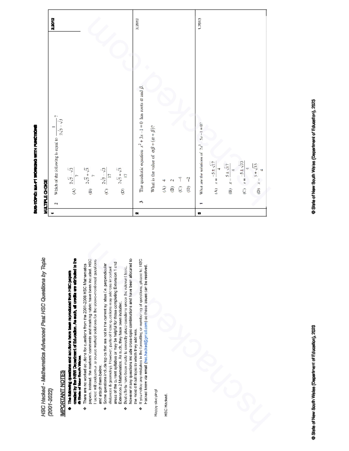 Functions - Year 11 - MATH1002 - Studocu