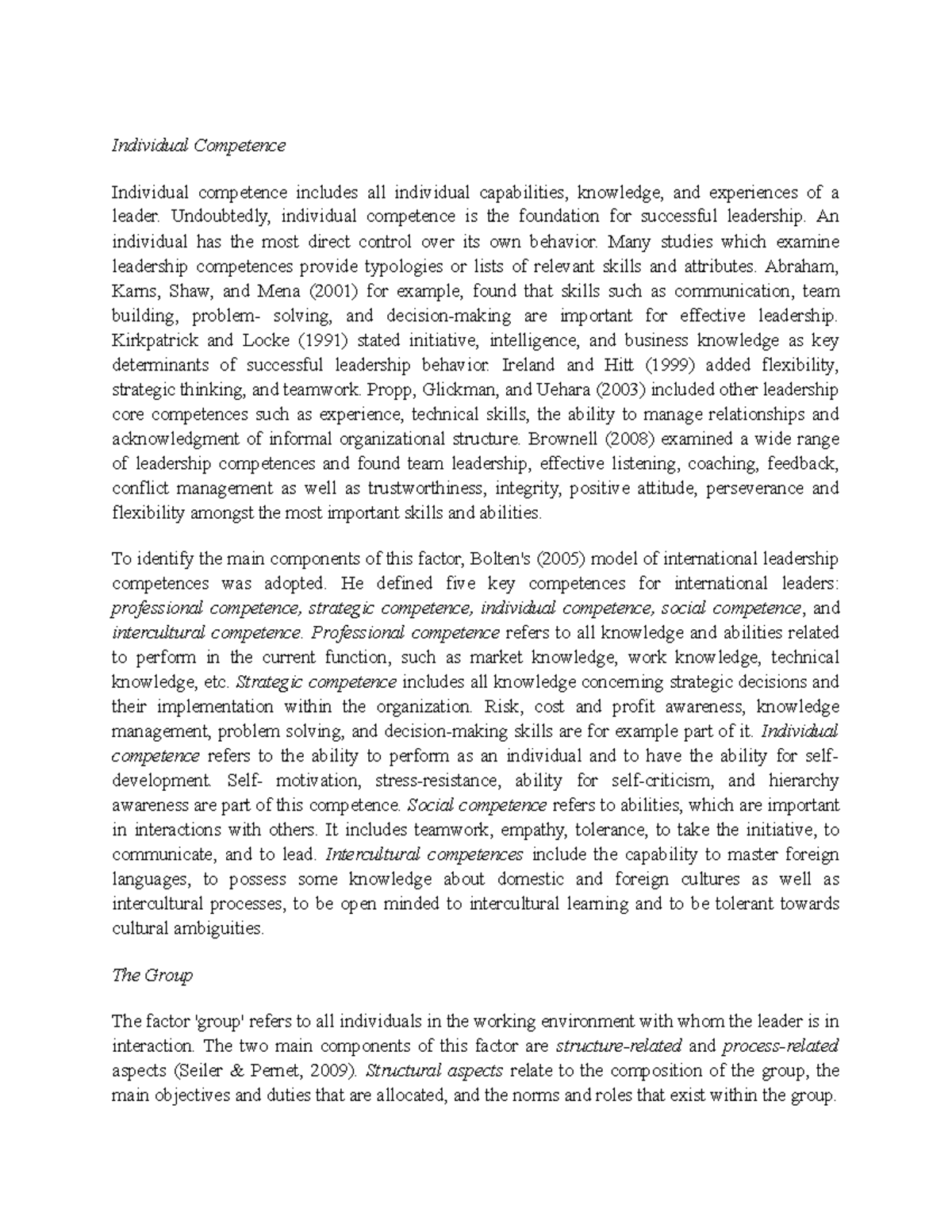 Marketing Management - Individual Competence Individual competence ...