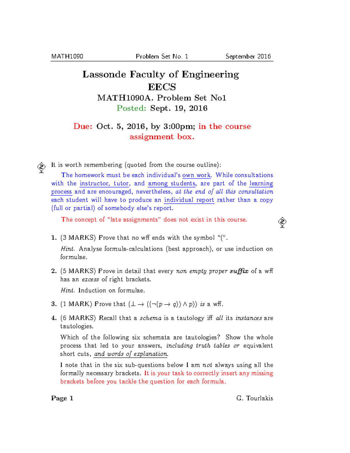 assignment 1 Mandatory assignments - MATH1090 Problem Set No. 1 ...