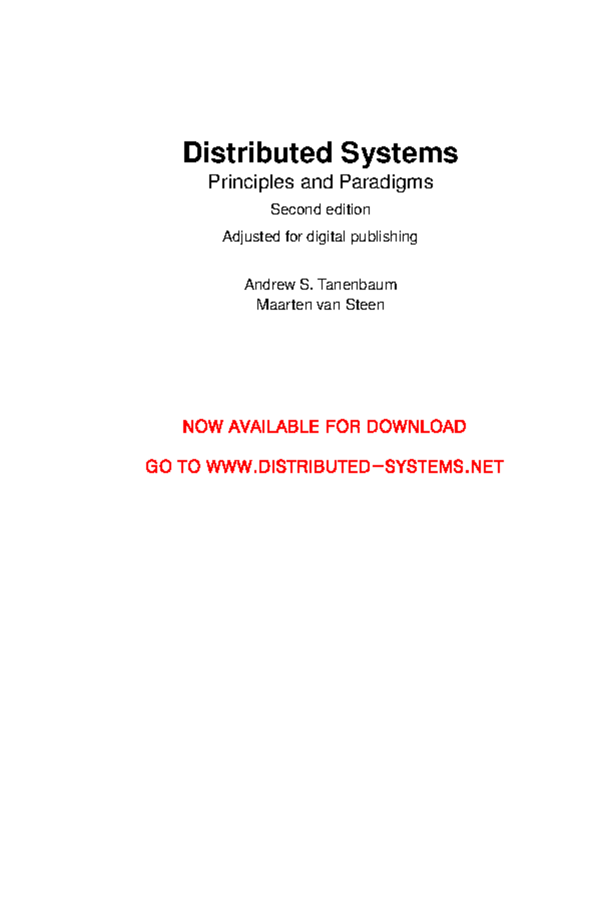 Ebook-Distributed Systems - Computer Science - Studocu