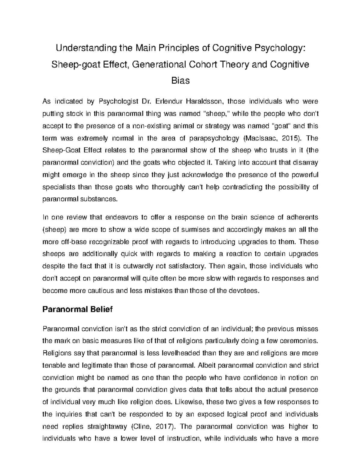 Understanding the Main Principles of Cognitive Psychology Sheep-goat ...