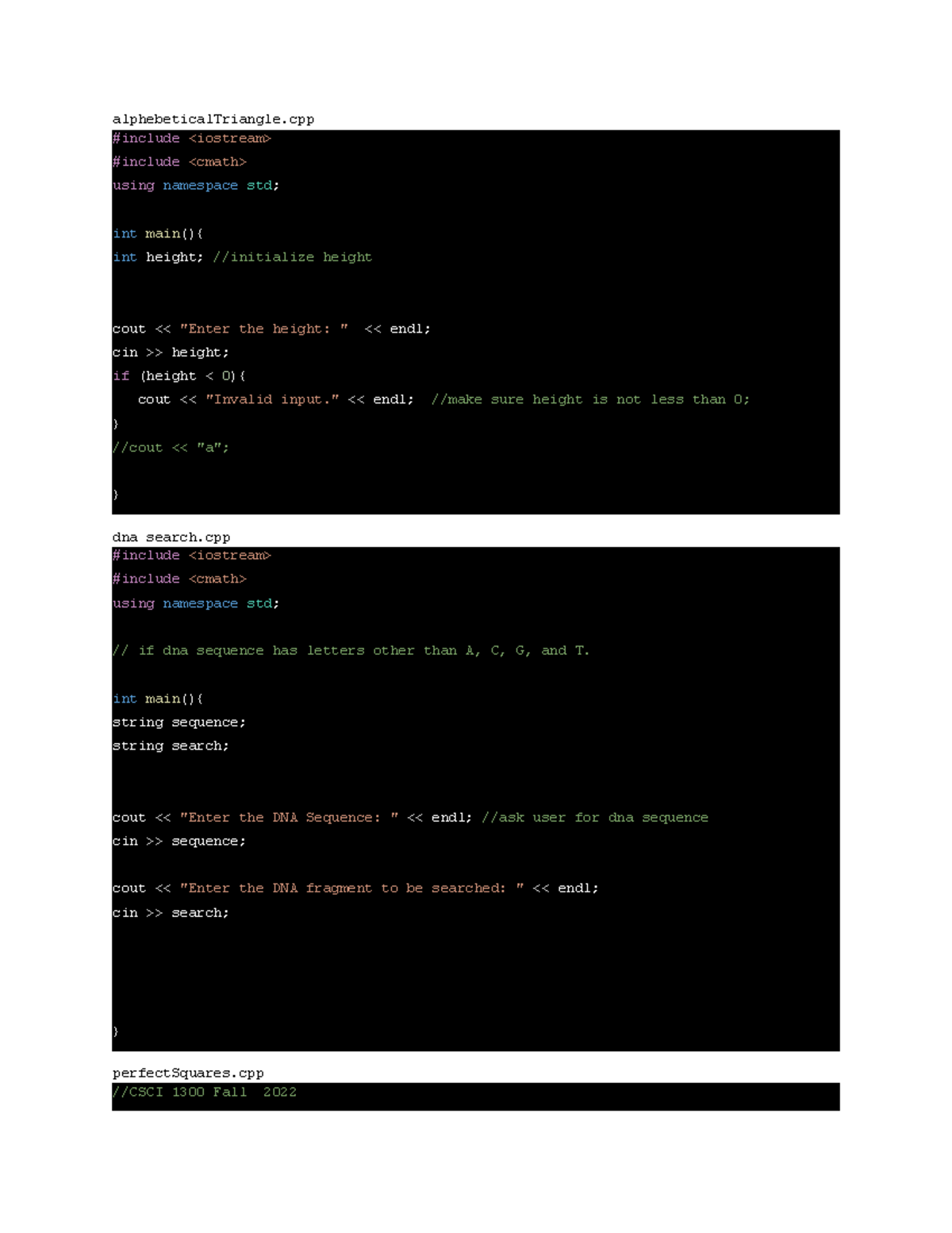 Computer Science Code Homework 4 Part 1 Full Alphebeticaltriangle Include Include Using 