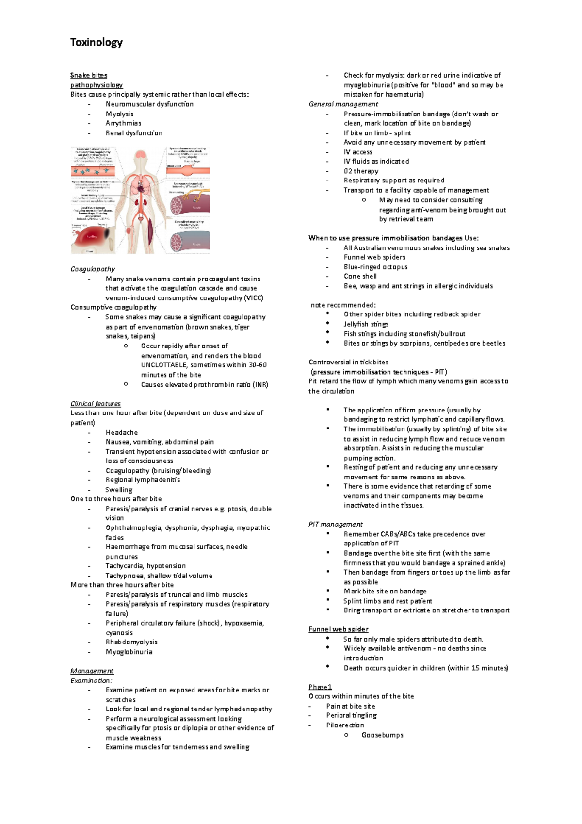 Toxinology syndromes and treatments - Snake bites pathophysiology Bites ...
