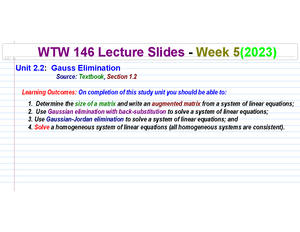 Math Boot Camps Study Guide Linear Algebra Linear Combinations and Span - MathBootCamps Study ...