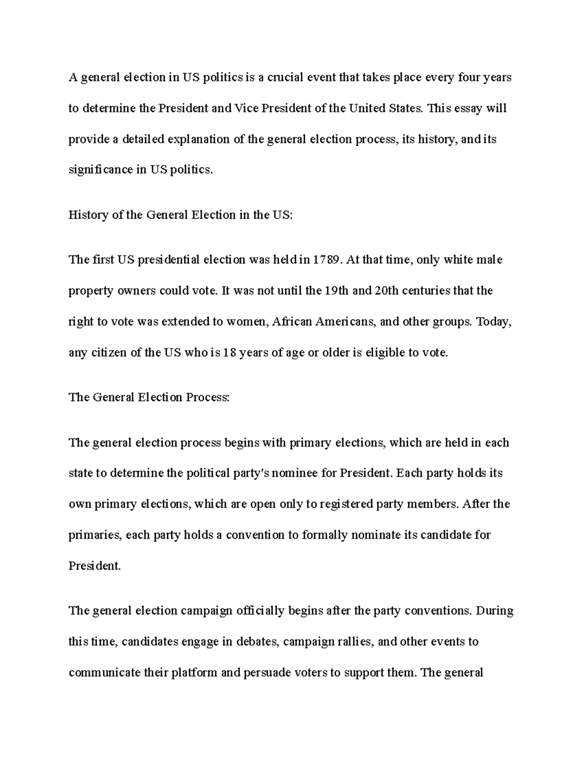 General Election Notes - A general election in US politics is a crucial ...