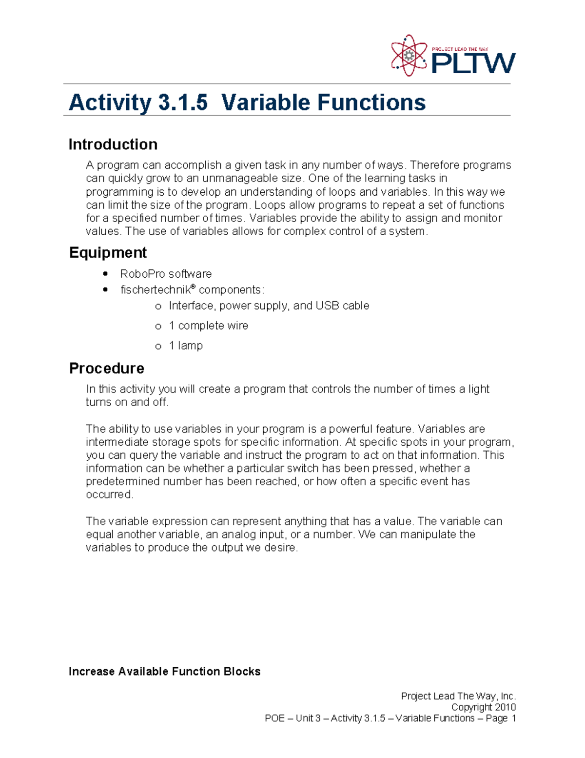 A3 1 5variable Functions Activity 31 Variable Functions Introduction A Program Can Accomplish