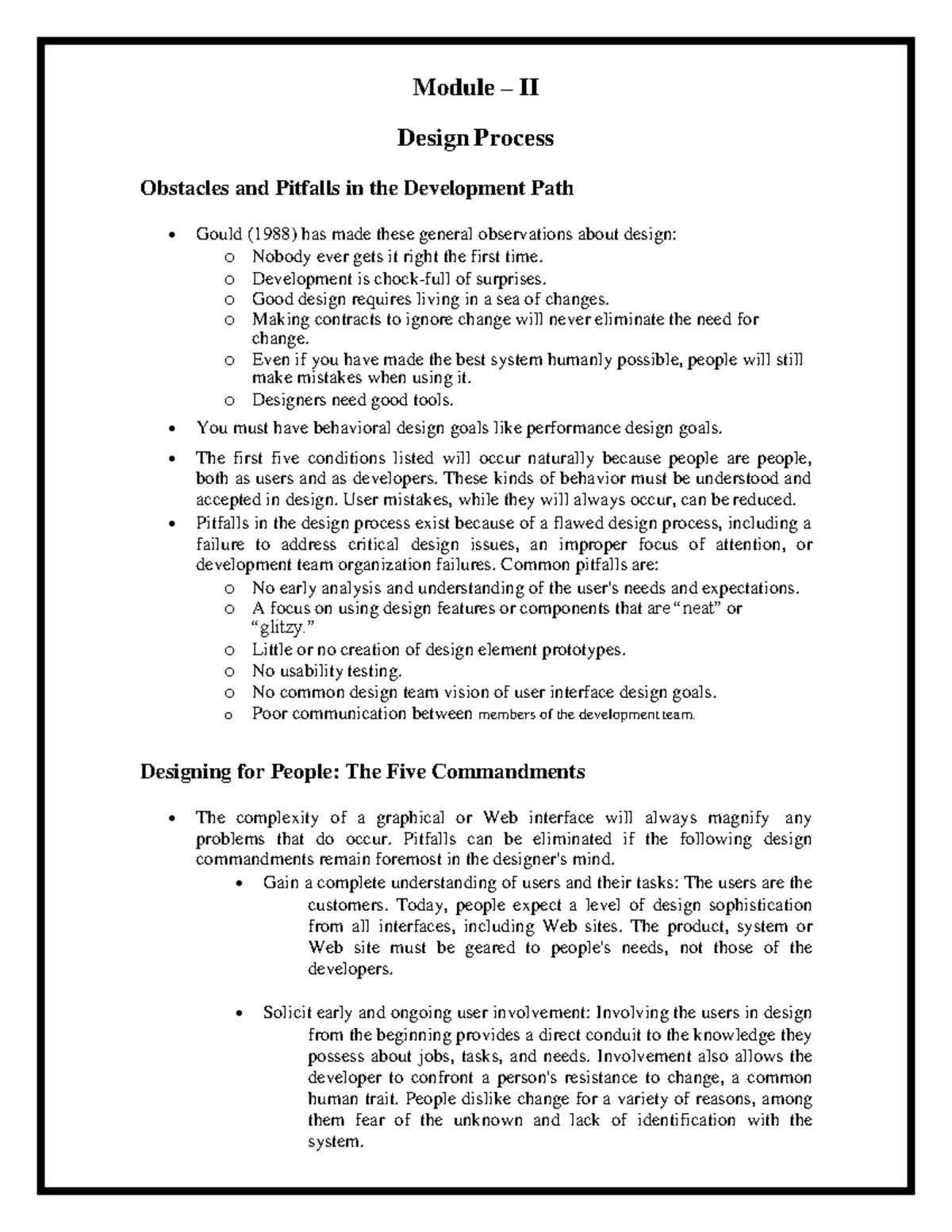 Module 2 notes vtu - Module – II Design Process Obstacles and Pitfalls ...