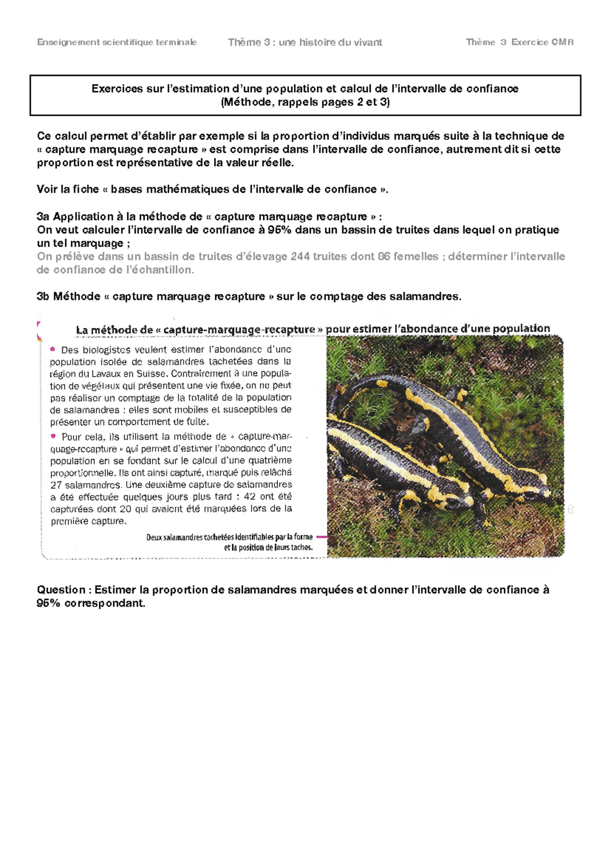 Exercices Thème 3 Ch1 - exercice svt - Enseignement scientifique ...