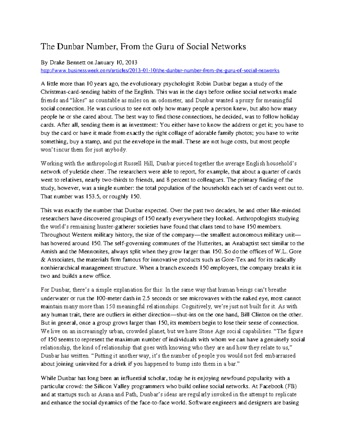 BW The%20Dunbar%20Number social%20networks 2013 - The Dunbar Number ...