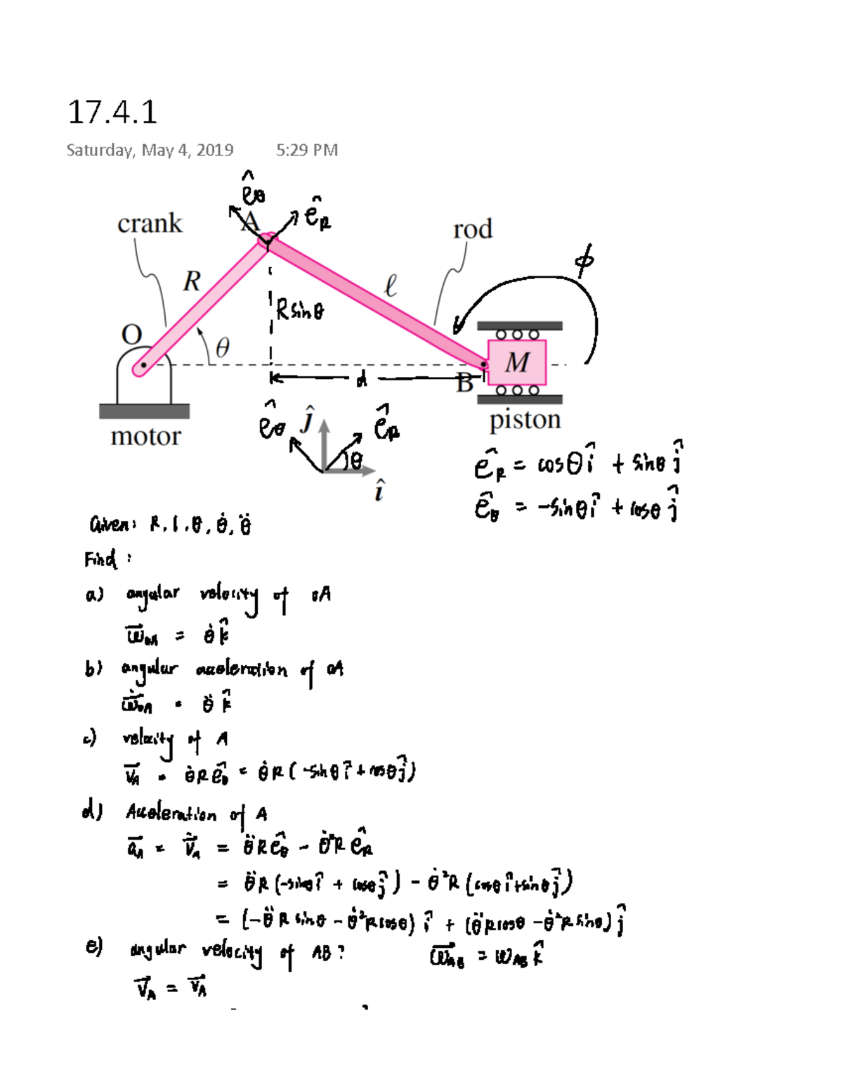 17 - HW Solutions from MAE 2030 taught by Professor Andy Ruina during ...
