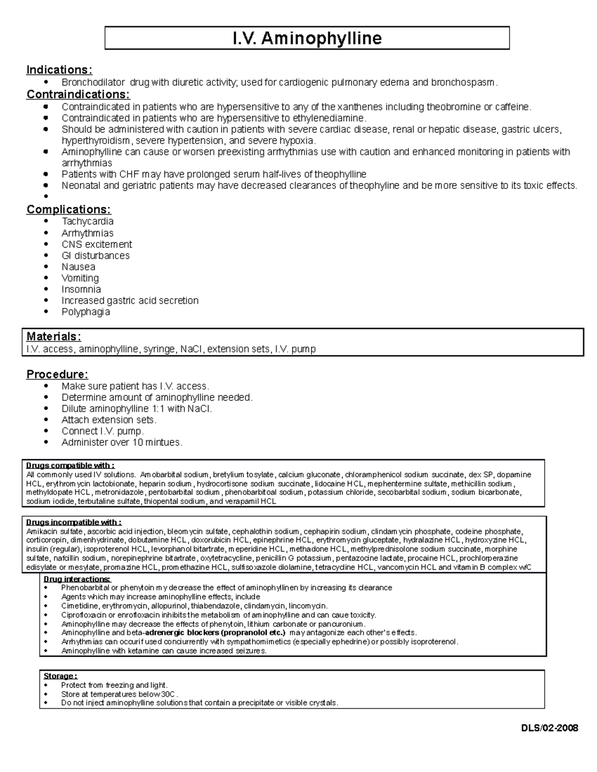 Aminophylline - Drug info - I. Aminophylline Indications ...