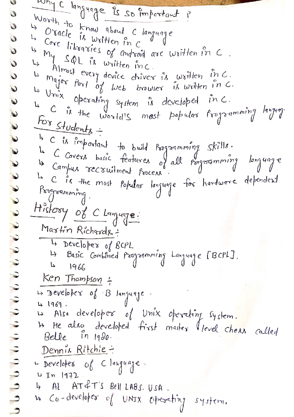 C language notes - Bcom hons - Studocu