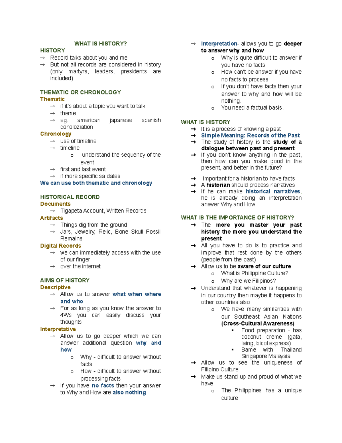 WHAT IS History - Lecture notes 1 - WHAT IS HISTORY? HISTORY Record ...