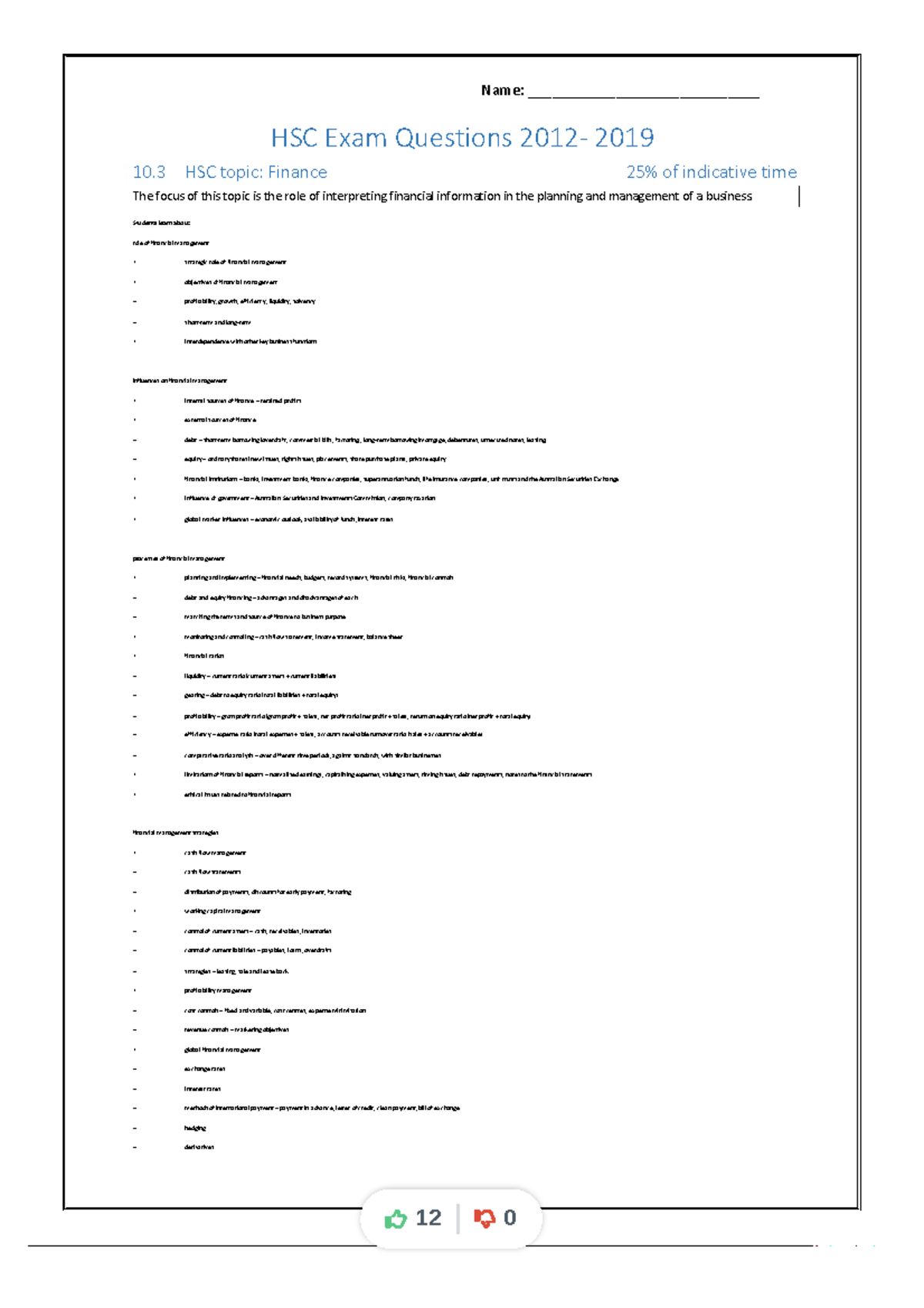 Complete-hsc-exams-2012-2019-finance-questions compress - Name