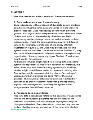 MIS 107 C8 - nwa - CHAPTER 8 Short questions Why systems are vulnerable? Systems are vulnerable ...