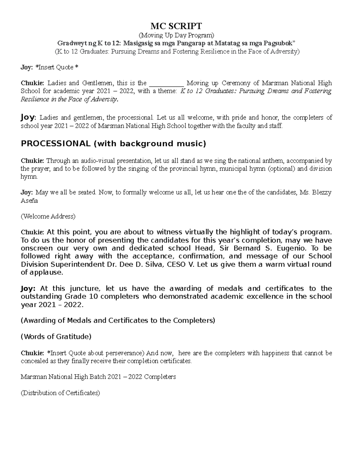 MC Script Virtual moving up - MC SCRIPT (Moving Up Day Program ...